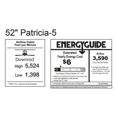 Patricia 5-Blade LED Ceiling Fan by Atlas Fan Company at Lumens.com