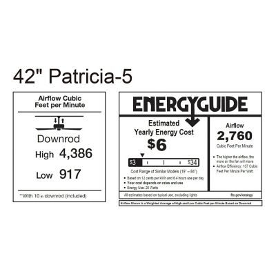 Patricia 5-Blade LED Ceiling Fan by Atlas Fan Company at Lumens.com