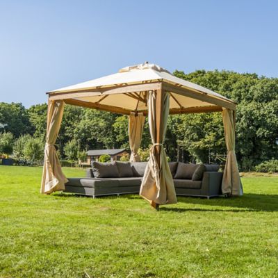 Alize Rectangular Pavilion With Curtains by Bambrella at Lumens.com