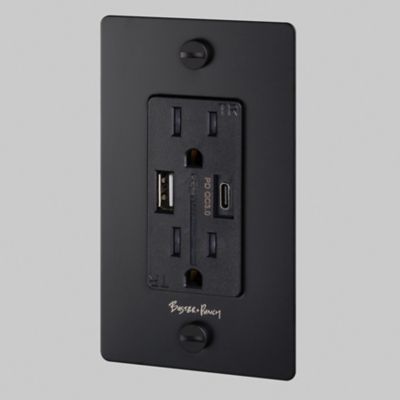 1-Gang Combination Duplex Outlet with USB-A and USB-C Ports by Buster ...