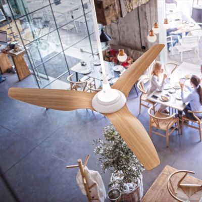 Haiku Caramel Bamboo Indoor Ceiling Fan with LED Uplight by Big Ass ...