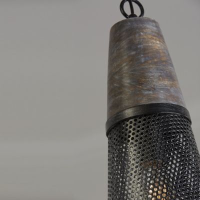 Wood and Perforated Metal Cone Mini Pendant by Capital Lighting at ...