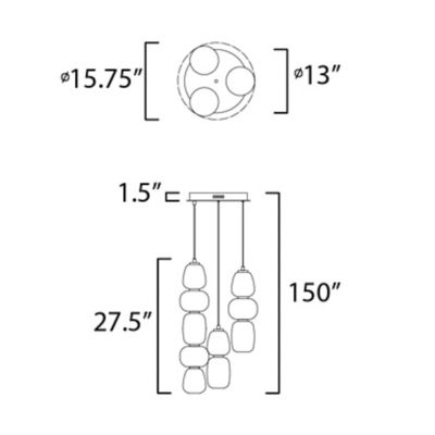Ezio LED Multi-Light Pendant by Huxe at Lumens.com