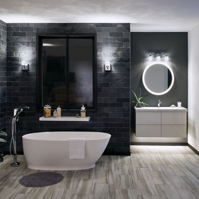 Ryame Round LED Lighted Mirror by Elan Lighting at Lumens.com