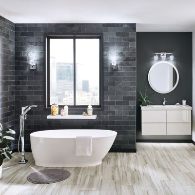 Ryame Round LED Lighted Mirror by Elan Lighting at Lumens.com