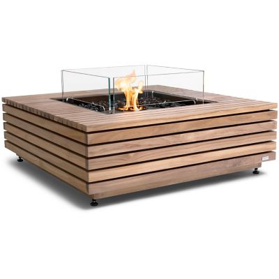 Base Teak Freestanding Fire Table by EcoSmart Fire at Lumens.com