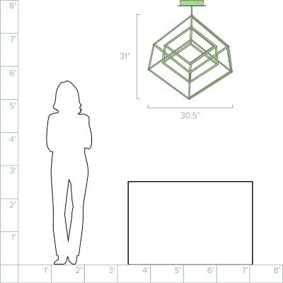 4 Square 2-Light LED Pendant by ET2 Lighting at Lumens.com