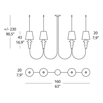 Gadora Chic Mult-Light Pendant by Evi Style at Lumens.com