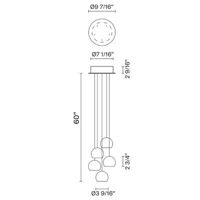 Beluga Multispot 5-Light Round Pendant by Fabbian at Lumens.com