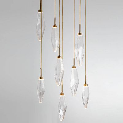 Rock Crystal Round Multi Light LED Pendant by Hammerton Studio at ...