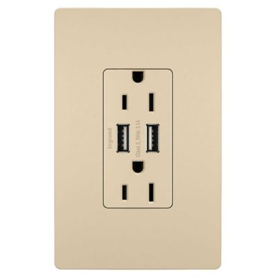 Radiant 15A Tamper Resistant Outlet with USB Ports by Legrand Adorne at ...