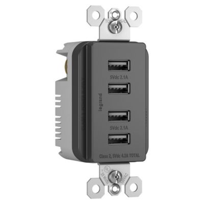 Radiant Quad USB Type-A Receptacle by Legrand Adorne at Lumens.com