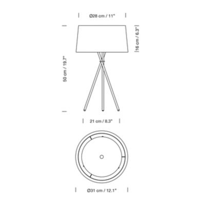 Tripode M3 Table Lamp by Santa and Cole at Lumens.com