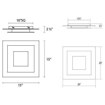 Offset Square LED Flushmount by SONNEMAN Lighting at Lumens.com