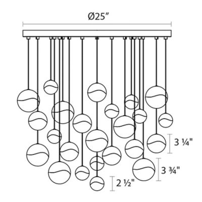 Grapes LED 24-Light Round Multipoint Pendant by SONNEMAN Lighting at ...