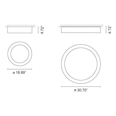 DUO 4870 | 4872 Surface Flushmount by Vibia at Lumens.com