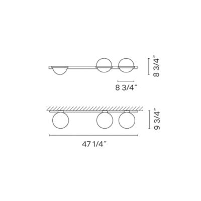 Palma 3704 Double Horizontal LED Wall Sconce with Planter by Vibia at ...