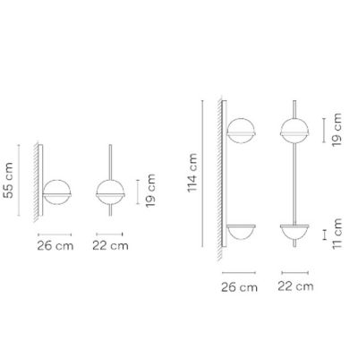 Palma 3710 Single Vertical Wall Sconce by Vibia at Lumens.com