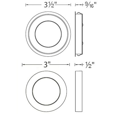 Edge Lit LED HR-LED90 Button Light by WAC Lighting at Lumens.com