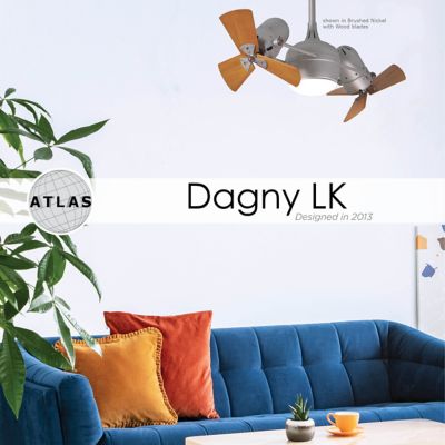 Dagny Dual Rotational Ceiling Fan with LED Light Kit by Atlas Fan ...